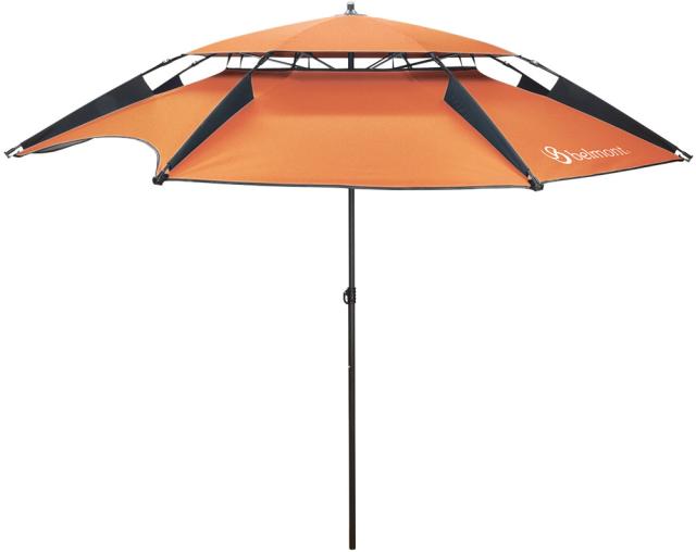 ベルモント belmont アウトドア パラソル 120 OR オレンジ MR-094 風通し窓 野池 管理池 海水浴 イベント 熱中症対策 日除け 傘 釣り プール 日差し 日陰 フィッシング用品  MR094
