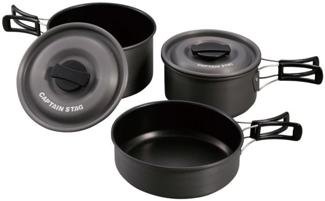キャプテンスタッグ CAPTAIN STAG アウトドア アルミクッカー Sセット  2〜3人用  UH-4205  UH4205