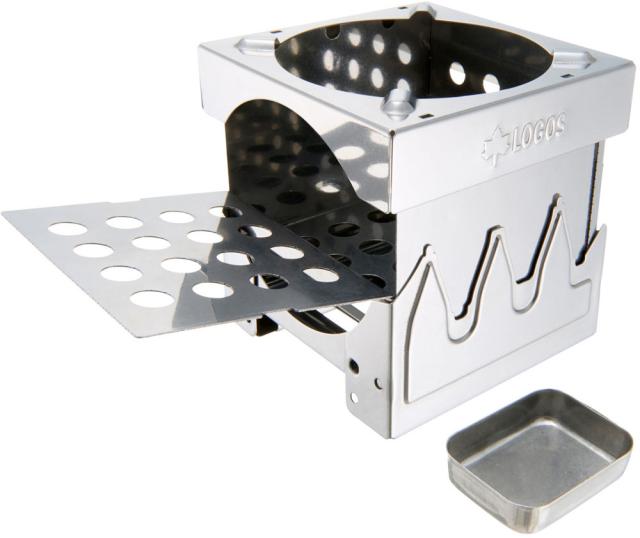 ロゴス LOGOS アウトドア ミニミニKAMADO ミニラウンドストーブ対応 超小型カマド たき火 網焼き 串焼き キャンプ バーベキュー コンパクトコンロ 多機能 軽量 ステンレス製  83010103