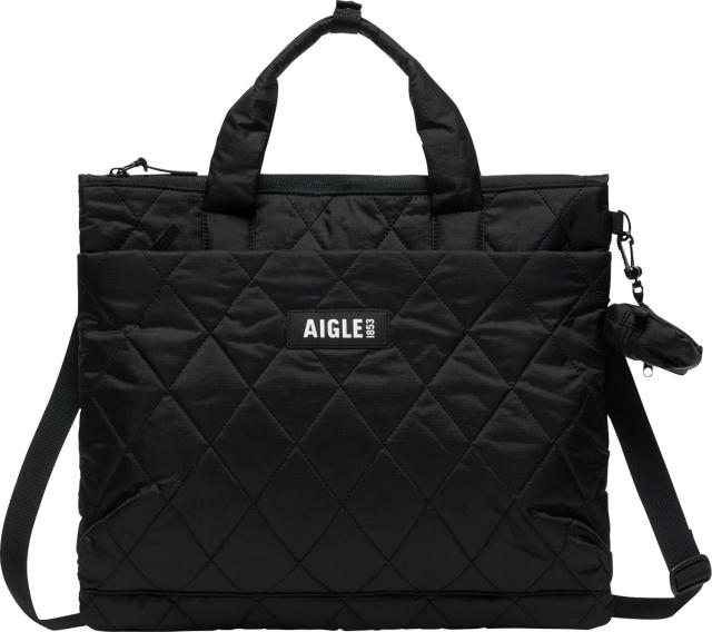 エーグル AIGLE キルティング 2WAYショルダーバッグ 4L トートバッグ 取り外し可能ショルダーストラップ メッシュポケット 撥水 取り外し可能小型ポーチ メンズ レディース  ZNHBN13