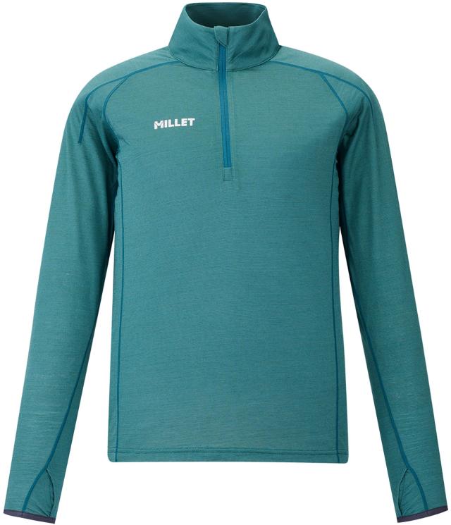 ミレー MILLET アウトドア UBIC WOOL ZIP LS W ベースレイヤー ロングスリーブ 長袖 トレッキング 登山 ハイキング 速乾 耐久性 保温 調湿 防臭 ハーフジップ  MIV03215