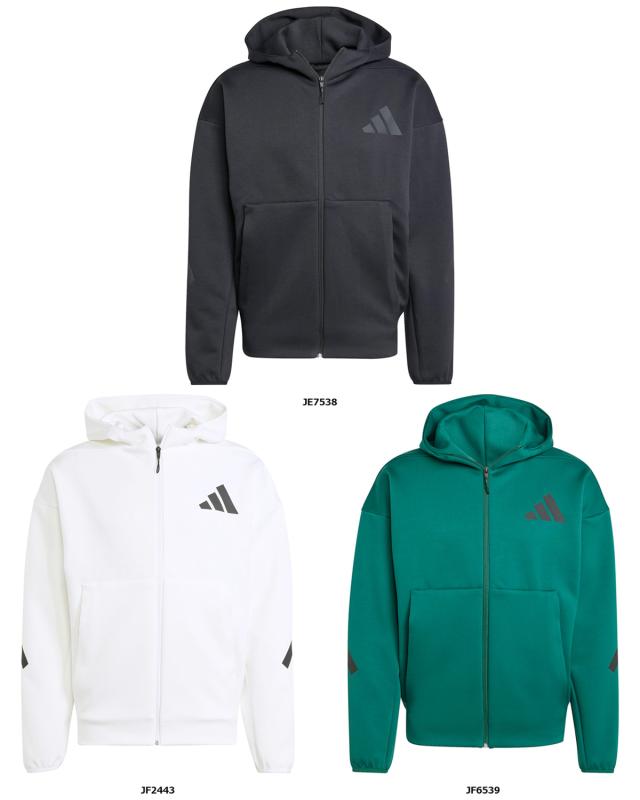 アディダス adidas Z.N.E. フルジップ フード付きトラックジャケット メンズ 男性 トップス 上着 防寒着 レギュラーフィット 部活 クラブ活動 トレーニングウェア  KTJ50