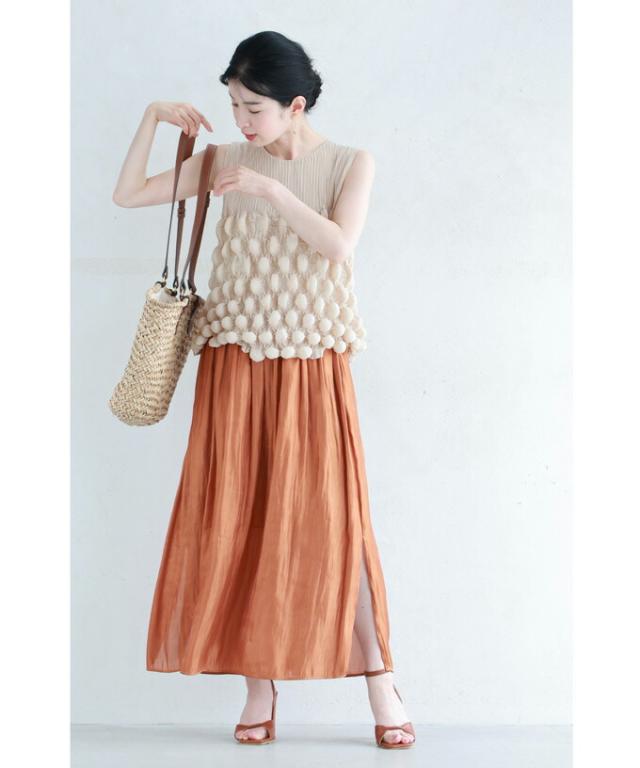 再入荷6月29日 不思議な立体ぽこぽこ素材カットソートップス トップス