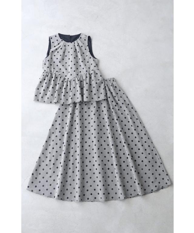 再入荷9月5日 大人可愛いチェックとドットのマリアージュセットアップ