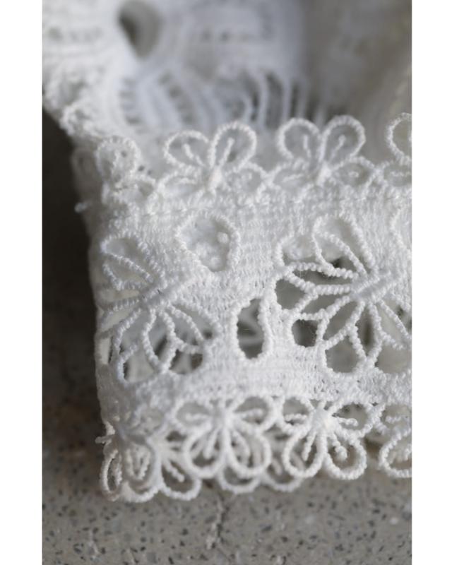 新作2月13日 シャツとステンドグラスレースのドッキングブラウス