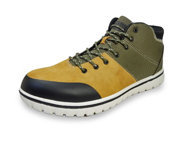LiBERTO（EDWIN）レースアップ ナイロンブーツ（4cm防水・防滑ソール）カジュアルシューズ キャメル×グリーン ワイズ3E（EEE）28cm（28.0cm）、29cm（29.0cm）【大きいサイズ（ビッグサイズ）メンズ 紳士靴】