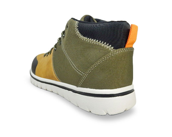 LiBERTO（EDWIN）レースアップ ナイロンブーツ（4cm防水・防滑ソール）カジュアルシューズ キャメル×グリーン ワイズ3E（EEE）28cm（28.0cm）、29cm（29.0cm）【大きいサイズ（ビッグサイズ）メンズ 紳士靴】