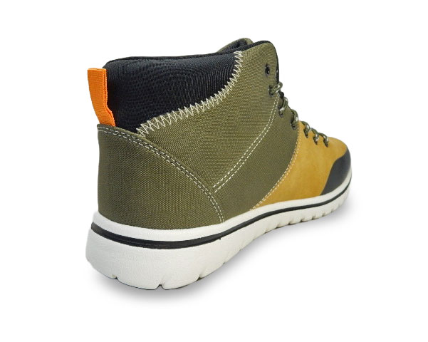 LiBERTO（EDWIN）レースアップ ナイロンブーツ（4cm防水・防滑ソール）カジュアルシューズ キャメル×グリーン ワイズ3E（EEE）28cm（28.0cm）、29cm（29.0cm）【大きいサイズ（ビッグサイズ）メンズ 紳士靴】