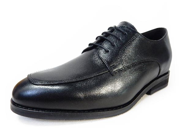 PARASHOE 本革 Uチップ シークレットヒールアップ（身長+6cmアップ）ビジネスシューズ 3E（EEE）黒 22cm、22.5cm、23cm、23.5cm、24cm【小さいサイズ（スモールサイズ）メンズ 革靴・紳士靴】