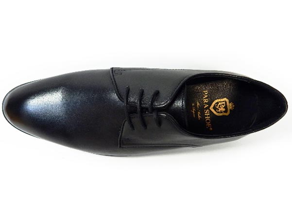 PARASHOE 本革 プレーントゥ ビジネスシューズ 黒（ブラック）ワイズ（足幅）3E（EEE）22cm（22.0cm）、22.5cm、23cm（23.0cm）、23.5cm、24cm（24.0cm） 【小さいサイズ（スモールサイズ）革靴・紳士靴】