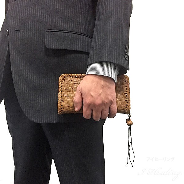 山葡萄 網代編みウォレット ファスナー長財布 天然やまぶどう蔓 職人