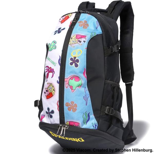 ケイジャー スポンジボブ アンダーザシー ホワイト×ライトブルー 40-007SBU 海 バスケットボール バッグ バスケ リュック バックパック32L スポルディング 25AW