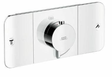 ハンスグローエ【45712000】アクサーワン designed by バーバー＆オズガビー サーモスタット混合水栓 2アウトレット〔EI〕の ...