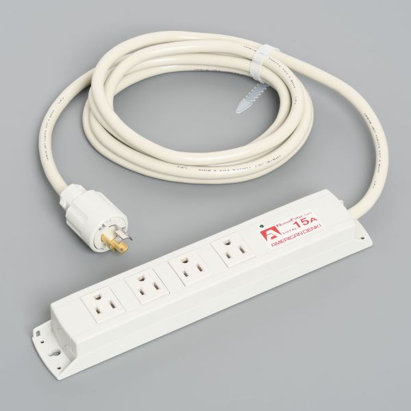 Яアメリカン電機 【KC1035NF】白色 マルチユースOAタップ 平刃形4ヶ口 コード3m 引掛形プラグ 125V ノイズフィルター/耐雷サージ機能付 受注生産