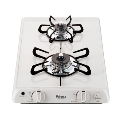 「本体と同時購入必須商品」●イースタン工業 加熱機器【PKD-230H】白 Siセンサーコンロ 縦型2口ガスコンロ 受注生産〔FI〕