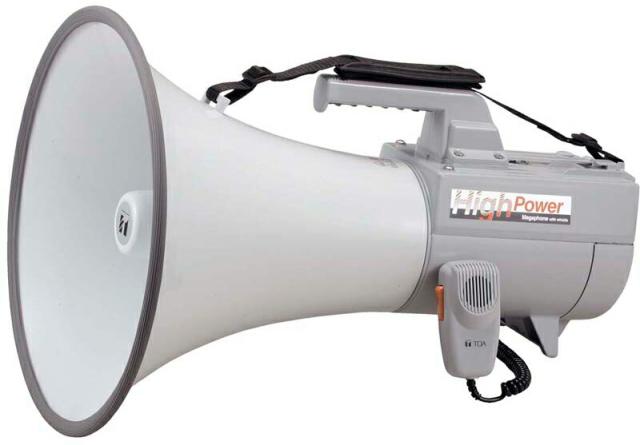 ●Яティーオーエー/TOA 音響機器【ER-2130W】ショルダーメガホン 30Wホイッスル音付