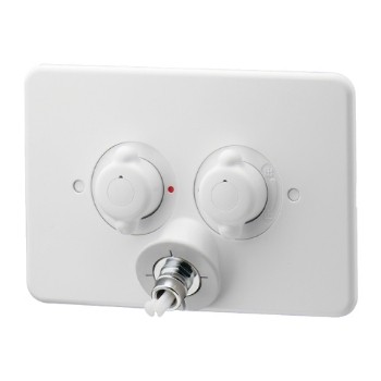 カクダイ【127-102-W】洗濯機用混合栓(立ち上がり配管用)〔GB〕