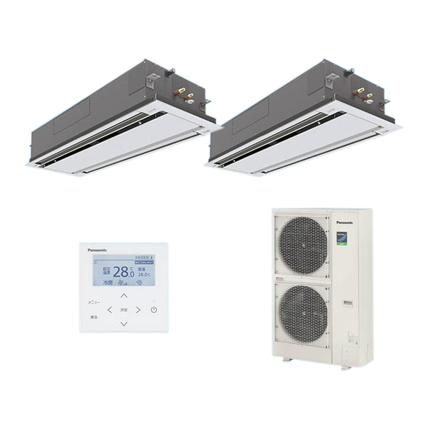 ●βパナソニック 業務用エアコン【PA-P280L7HDB】[分岐管セット] 2方向天井カセット形 同時ツイン エコナビ 三相200V P280形 10.0馬力相当