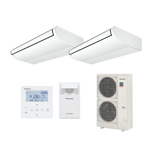 ●βパナソニック 業務用エアコン【PA-P280T7GDB】[分岐管セット] 天井吊形 同時ツイン エコナビ 三相200V P280形 10.0馬力相当