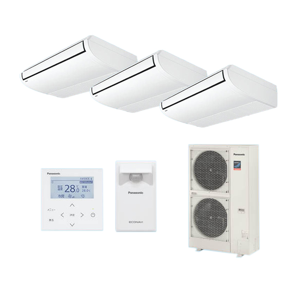 ●βパナソニック 業務用エアコン【PA-P224T7GTB】[分岐管セット] 天井吊形 同時トリプル エコナビ 三相200V P224形 8.0馬力相当