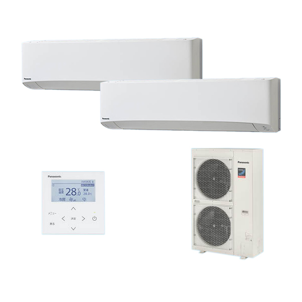 ●βパナソニック 業務用エアコン【PA-P140K7GDB】[分岐管セット] 壁掛形 同時ツイン エコナビ(ワイヤード) 三相200V P140形 5.0馬力相当