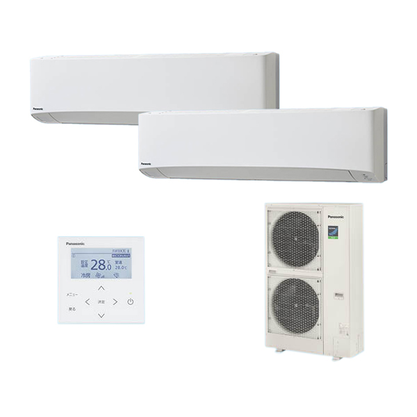 ●βパナソニック 業務用エアコン【PA-P224K7HDB】[分岐管セット] 壁掛形 同時ツイン エコナビ(ワイヤード) 三相200V P224形 8.0馬力相当