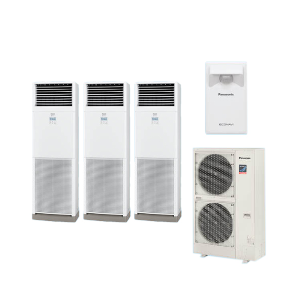 ●βパナソニック 業務用エアコン【PA-P224B7GTB】[分岐管セット] 床置形(スリム形) 同時トリプル エコナビ 三相200V P224形 8.0馬力相当