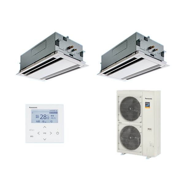 ●βパナソニック 業務用エアコン【PA-P112L7KDB】[分岐管セット] 2方向天井カセット形 フル暖 寒冷地向け 同時ツイン エコナビ 三相200V P112形 4.0馬力相当
