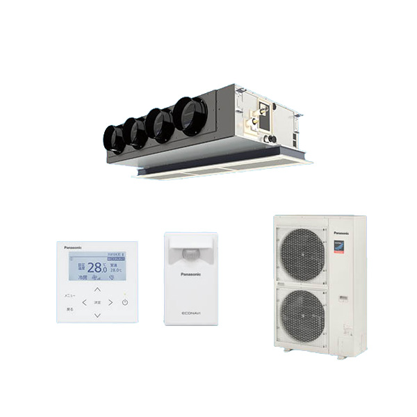 ●βパナソニック 業務用エアコン【PA-P160F7GBC】[チャンバーセット] 天井ビルトインカセット形 シングル エコナビ 三相200V 6.0馬力相当