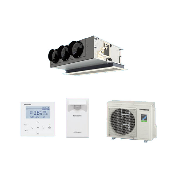 ●βパナソニック 業務用エアコン【PA-P63F7HBC】[チャンバーセット] 天井ビルトインカセット形 シングル エコナビ 三相200V 2.5馬力相当
