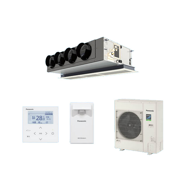 ●βパナソニック 業務用エアコン【PA-P112F7HBC】[チャンバーセット] 天井ビルトインカセット形 シングル エコナビ 三相200V 4.0馬力相当