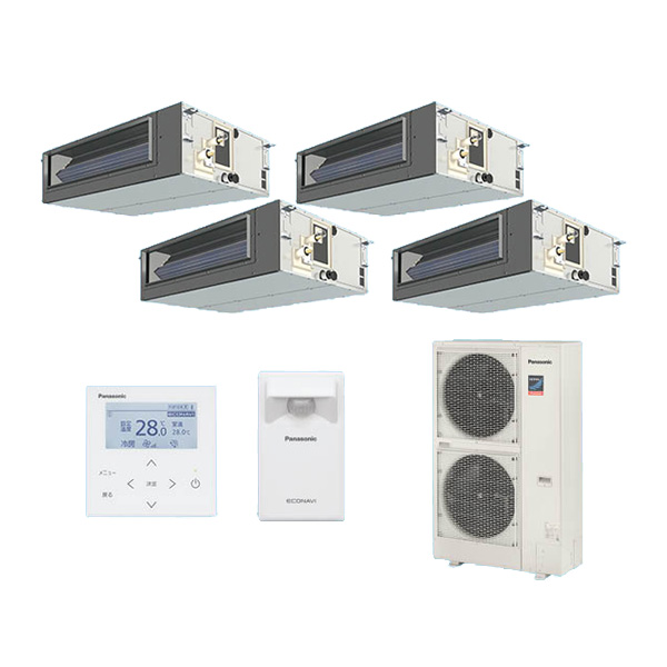 ●βパナソニック 業務用エアコン【PA-P280FE7GVBC】[分岐管セット] ビルトインオールダクト形 同時ダブルツイン エコナビ 三相200V 10.0馬力相当