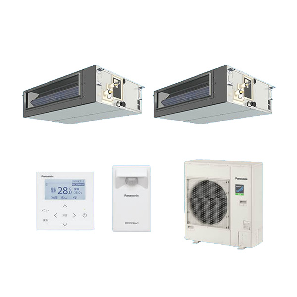 ●βパナソニック 業務用エアコン【PA-P160FE7HDBC】[分岐管セット] ビルトインオールダクト形 同時ツイン エコナビ 三相200V 6.0馬力相当