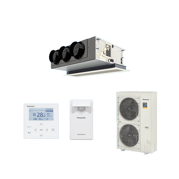 ●βパナソニック 業務用エアコン【PA-P80F7KBC】[チャンバーセット] 天井ビルトインカセット形 フル暖 シングル エコナビ 三相200V 3.0馬力相当