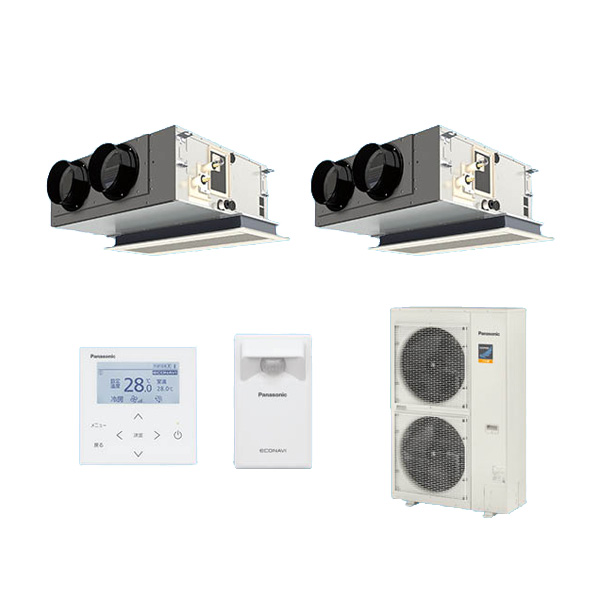 ●βパナソニック 業務用エアコン【PA-P112F7KDBC】[チャンバー・分岐管セット] 天井ビルトインカセット形 フル暖 同時ツイン エコナビ 三相200V 4.0馬力相当