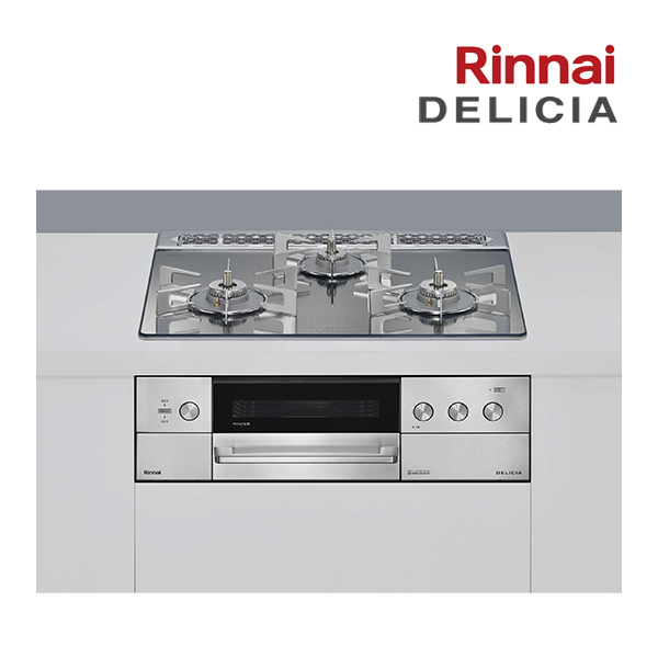 π●リンナイ ガスビルトインコンロ【RHS31W39M13RCSTW】デリシア 3V乾電池 操作部シンプル プラチナミラー 幅60cm ザ・ココット付属〔GJ〕