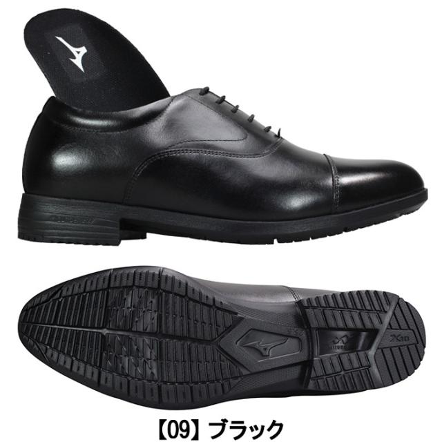 ミズノ MIZUNO ビジネスウォーキングシューズ B1GM2500 09 エクスライト ST3 ブラック 25.5cm〜29cm メンズ ビジネスシューズ ウォーキングシューズ 黒靴 紳士靴 本革 冠婚葬祭 3E相当 幅広 EXLIGHT ST3 ミズノB1GM2500