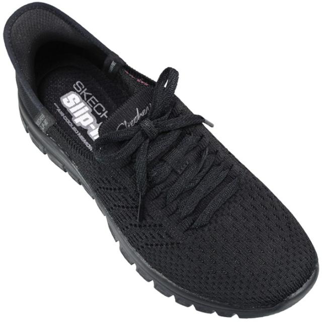 スケッチャーズ SKECHERS ハンズフリーシューズ スリップインズ グレースフル ファースト ブラッシュ 100736 ブラック・ネイビー・トープ 23cm〜24.5cm レディース スリッポン スリップイン スニーカー 靴 スケッチャーズ