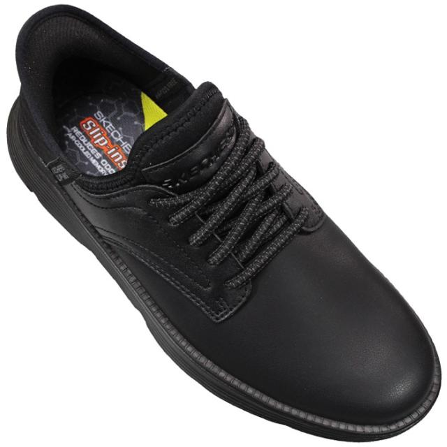 スケッチャーズ SKECHERS スリップインズ ガルザ - ガービン 205046 ブラック ダークブラウン 25.5〜27.5cm メンズ カジュアル ウォーキング シューズ スニーカー スリップオン 靴 紐靴 レザースリッポン ハンズフリー SLIP-INS