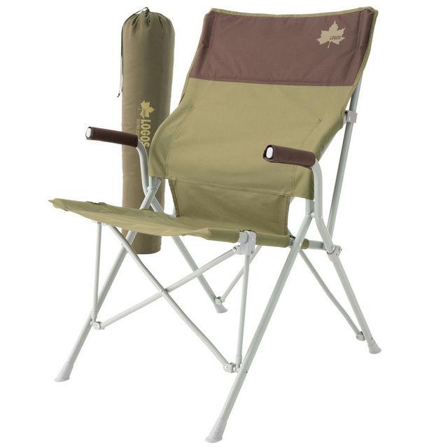 ロゴス/LOGOS LOGOS Life バックホールドチェア(ブラウン)背面デザインの工夫で長時間座っても疲れない 収束型チェア