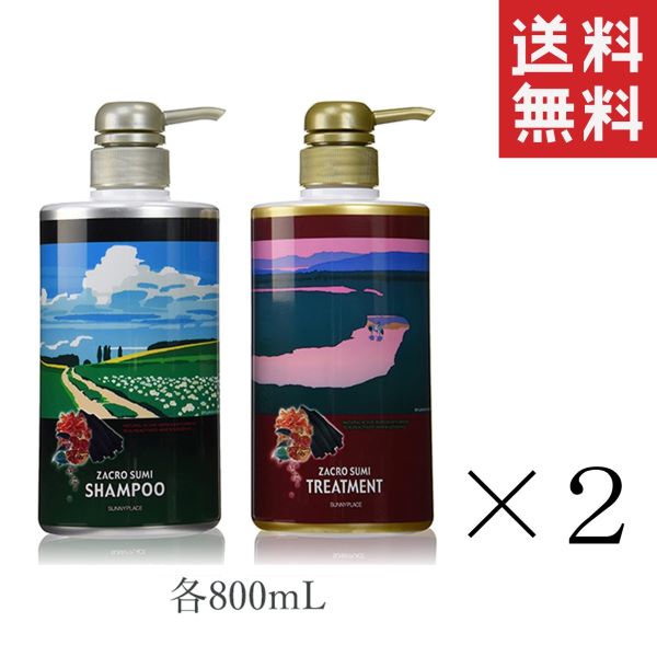 サニープレイス ザクロ精炭酸 シャンプー&トリートメント 各800ml×2セット まとめ買い ボトル 頭皮 スカルプケア