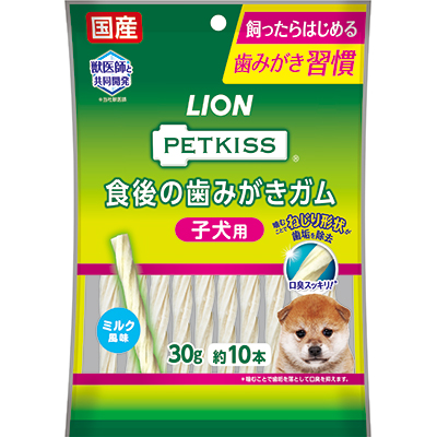 ライオンペット PETKISS 食後の歯みがきガム 子犬用 30g ペット ※取寄商品 賞味期限：3ヵ月以上の通販はau PAY マーケット - Mプライス au PAY マーケット店 ...