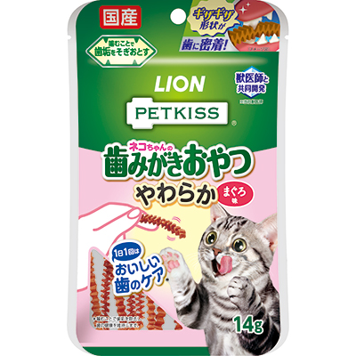 【ライオンペット】PETKISS ネコちゃんの歯みがきおやつ やわらか まぐろ味 14g ☆ペット ※取寄商品 賞味期限：3ヵ月以上の通販はau PAY マーケット - Mプライス au ...