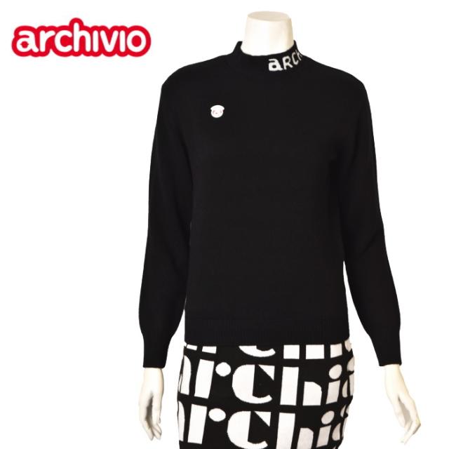 50％OFFセール！アルチビオ archivio ゴルフ 2024秋冬新作 レディース カシミヤ ハイネックニットプルオーバー モックネック 服 ゴルフウェア