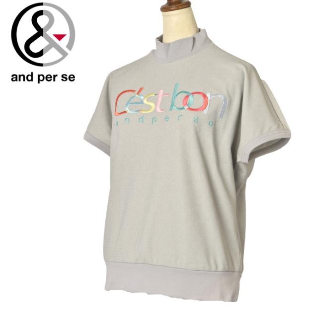 40％OFFセール！アンパスィ and per se ゴルフ 2024春夏新作 レディース 半袖ハイネックシャツ 服 ゴルフウェア