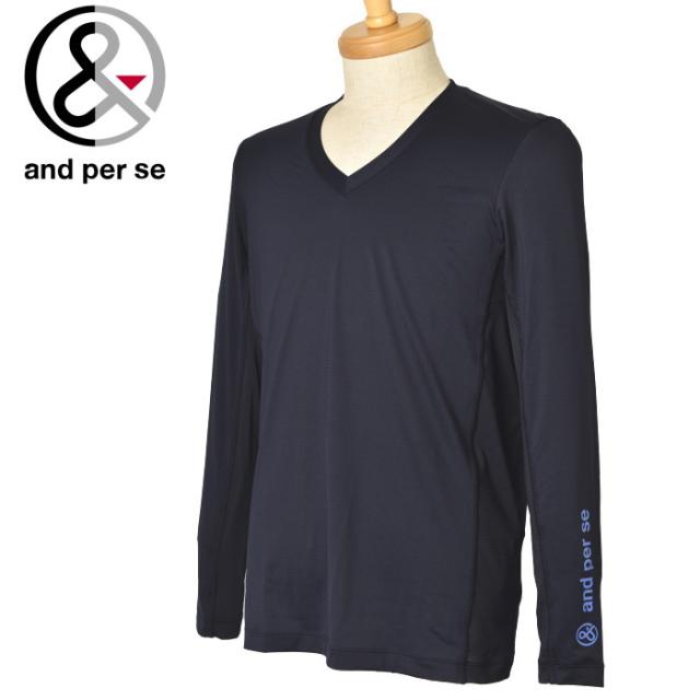 20％OFFセール！アンパスィ and per se ゴルフ 2024春夏新作 メンズ Vネックインナーシャツ 服 ゴルフウェア