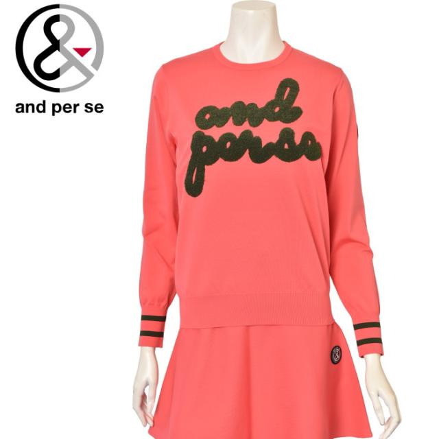 20％OFFセール！アンパスィ and per se ゴルフ 2024秋冬新作 レディース クルーネックセーター 服 ゴルフウェア