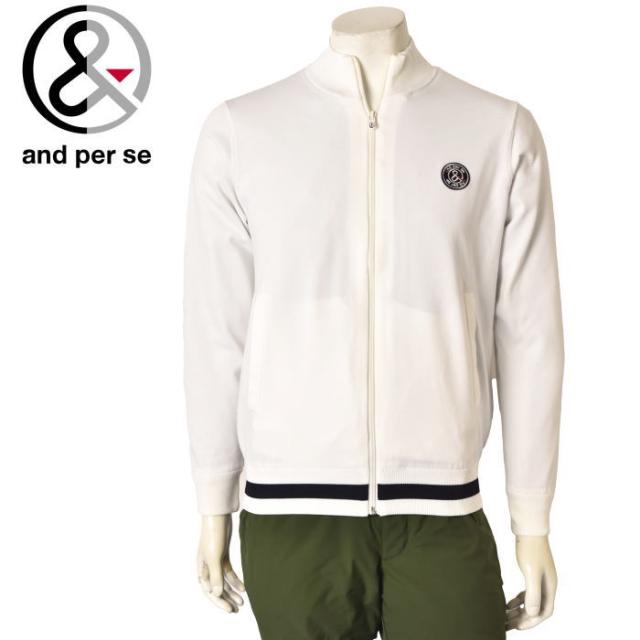 20％OFFセール！アンパスィ and per se ゴルフ 2024秋冬新作 メンズ ジップアップニットブルゾン 服 ゴルフウェア