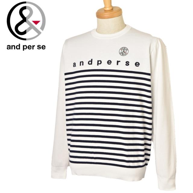 20％OFFセール！アンパスィ and per se ゴルフ 2024春夏新作 メンズ クルーネックセーター 服 ゴルフウェア