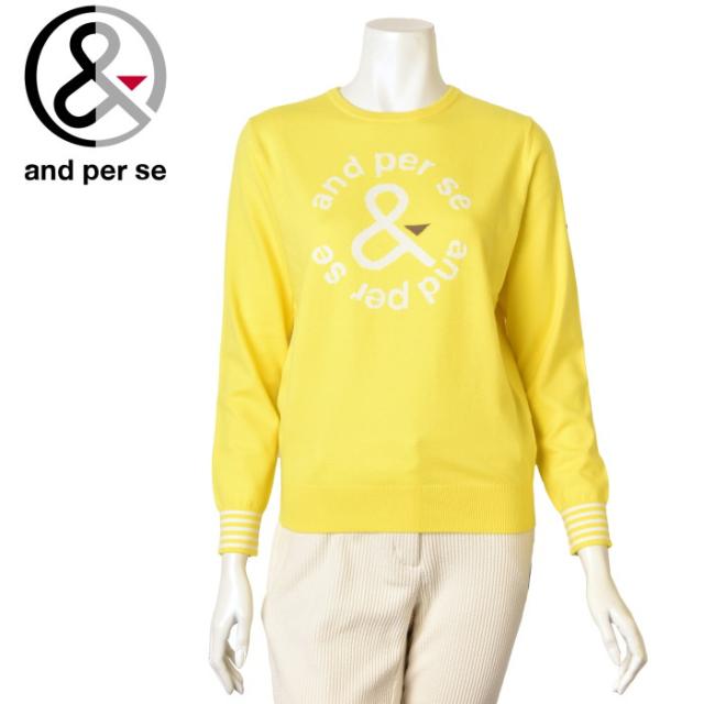 20％OFFセール！アンパスィ and per se ゴルフ 2024秋冬新作 レディース クルーネックセーター 服 ゴルフウェア